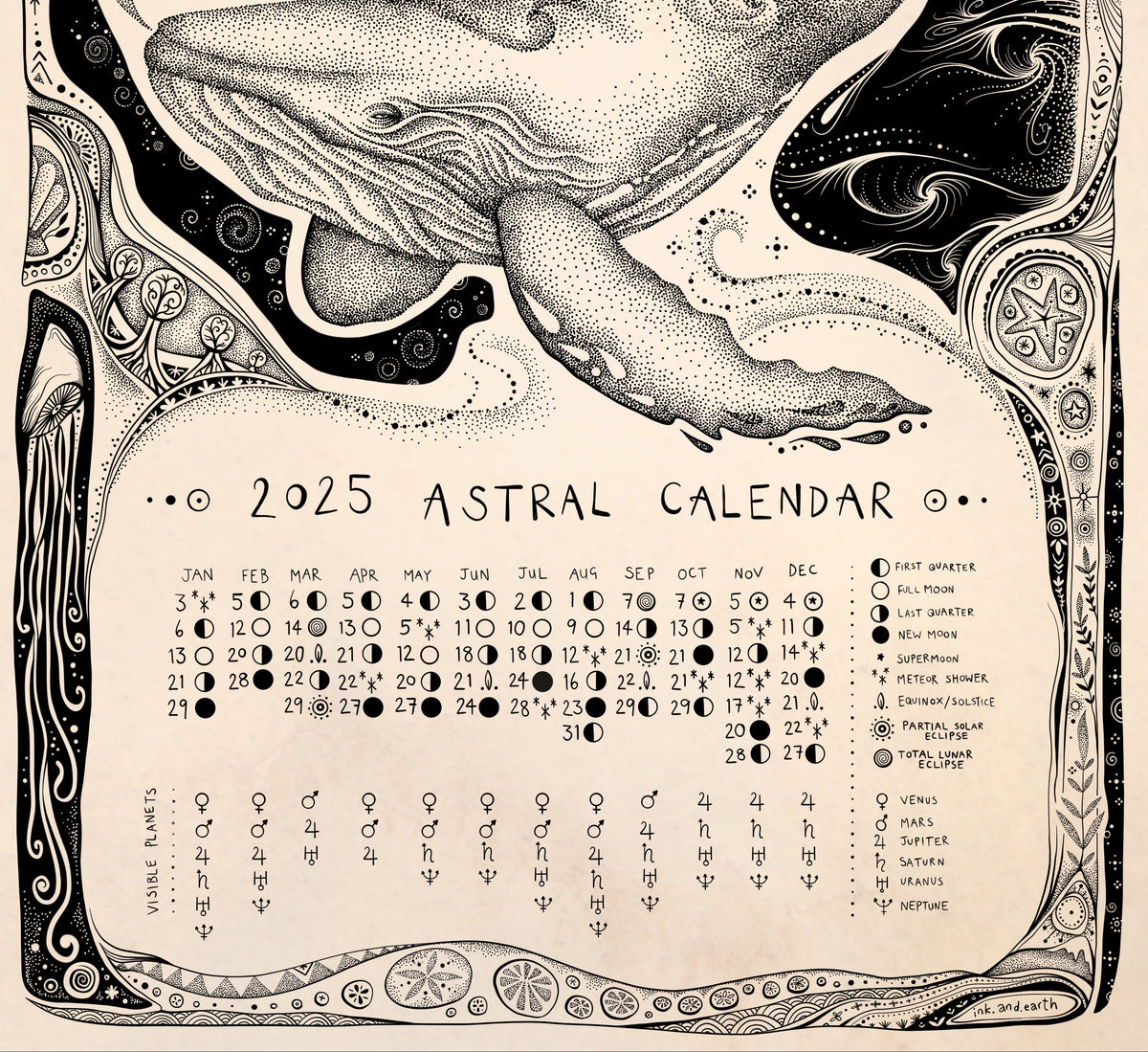 2025 Astral Calendar - Digital download | Ink & Earth